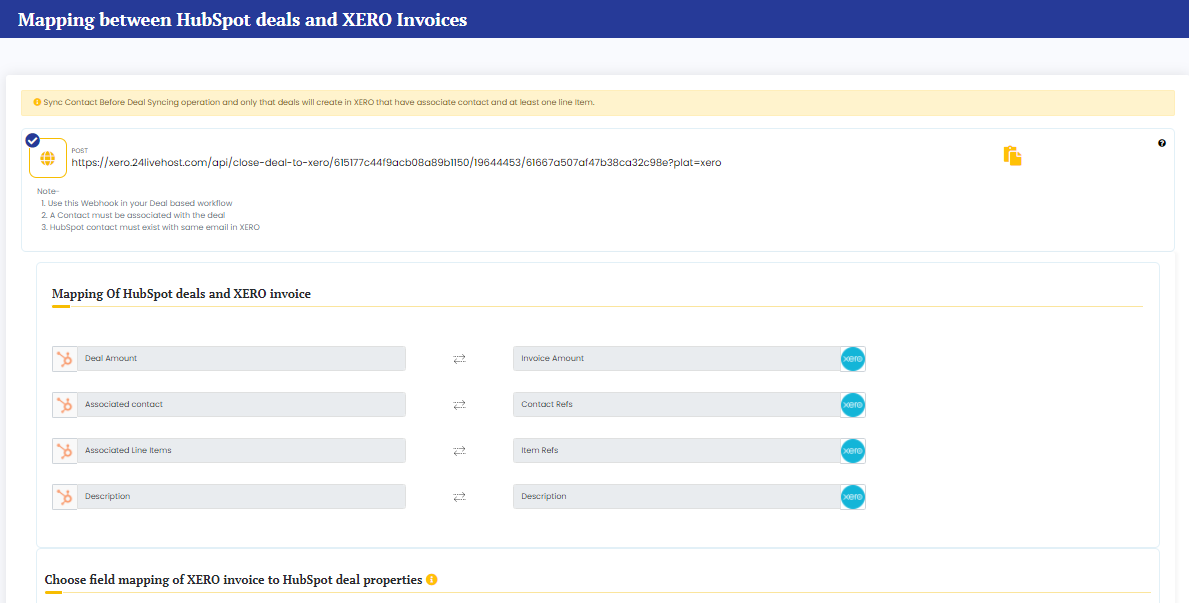 Sync with Xero Setup Guide Sample - HubSpot